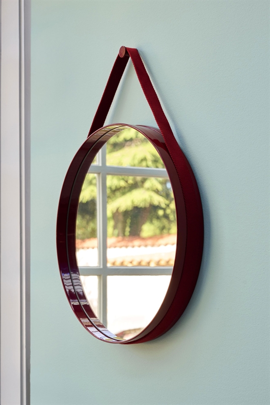 HAY - Strap Mirror Spejl Ø50 cm - Brun | Køb her